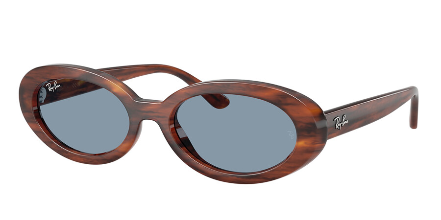 Lentes de sol Ray-Ban RB2223F Asian Fit 954/56 Ovalado Striped Tortoise ...